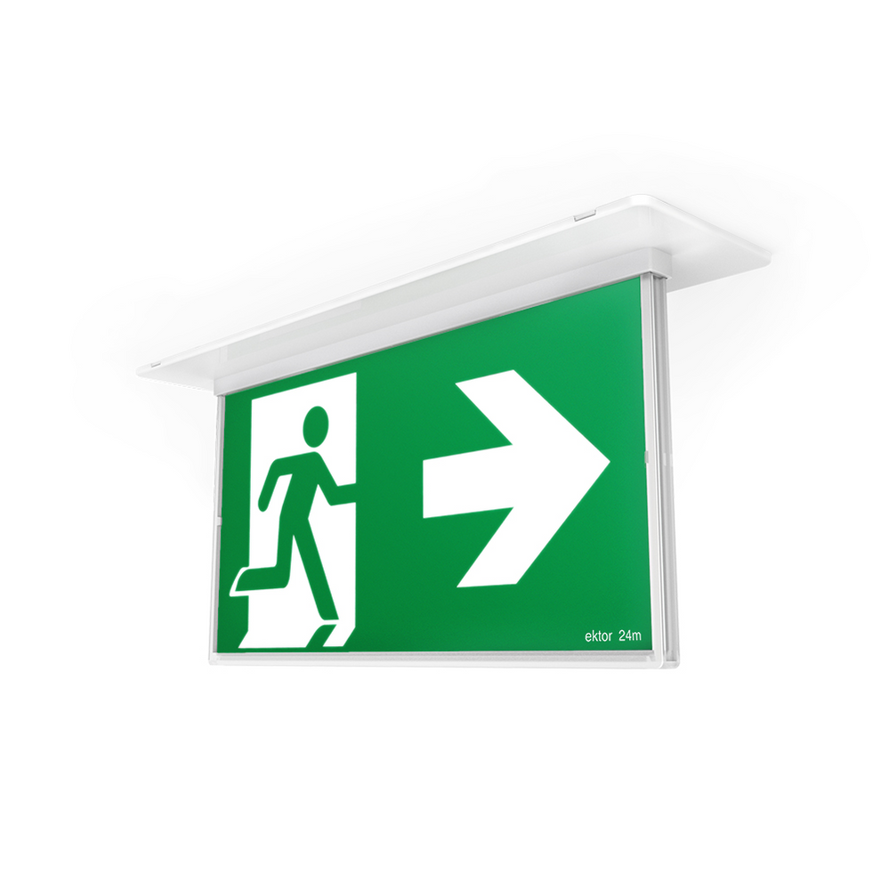 Ektor Razor Recessed ADV Emergency Exit,24M w/Terminal Block – Turned On